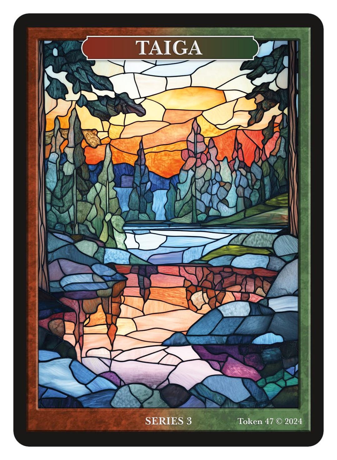 Taiga Token STAINED GLASS SERIES 3 Magic the Gathering Givememana's ...