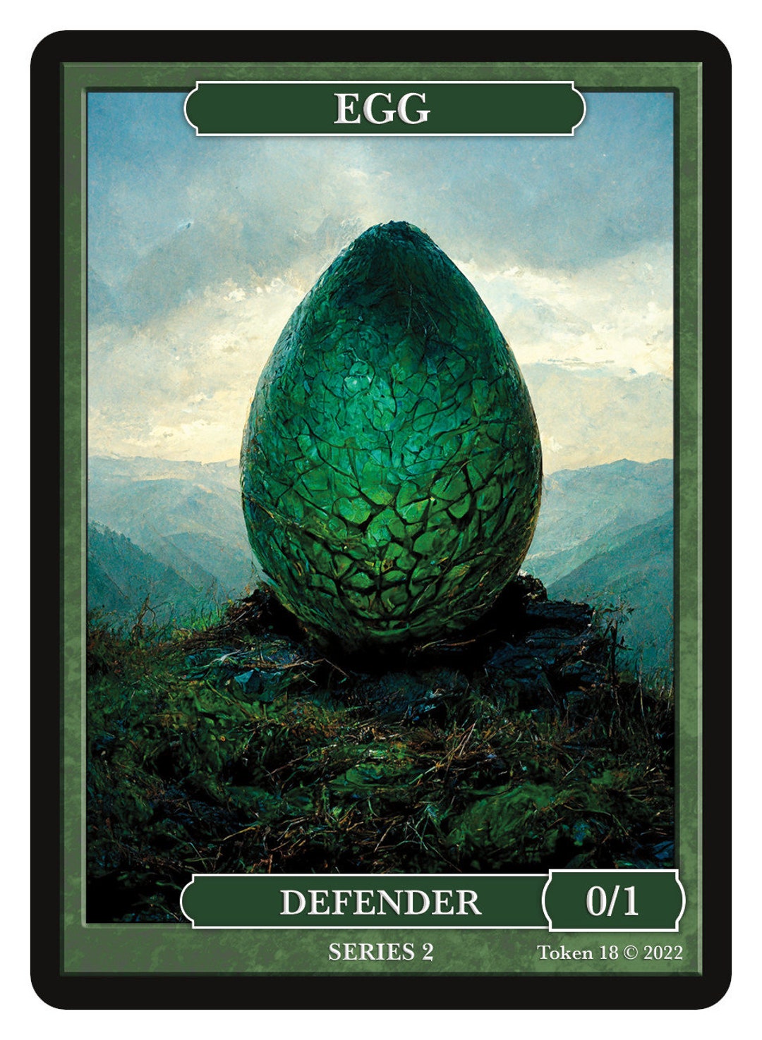 Egg Token 0/1 Green Series 2 of Givememana's Tokens Magic the Gathering ...