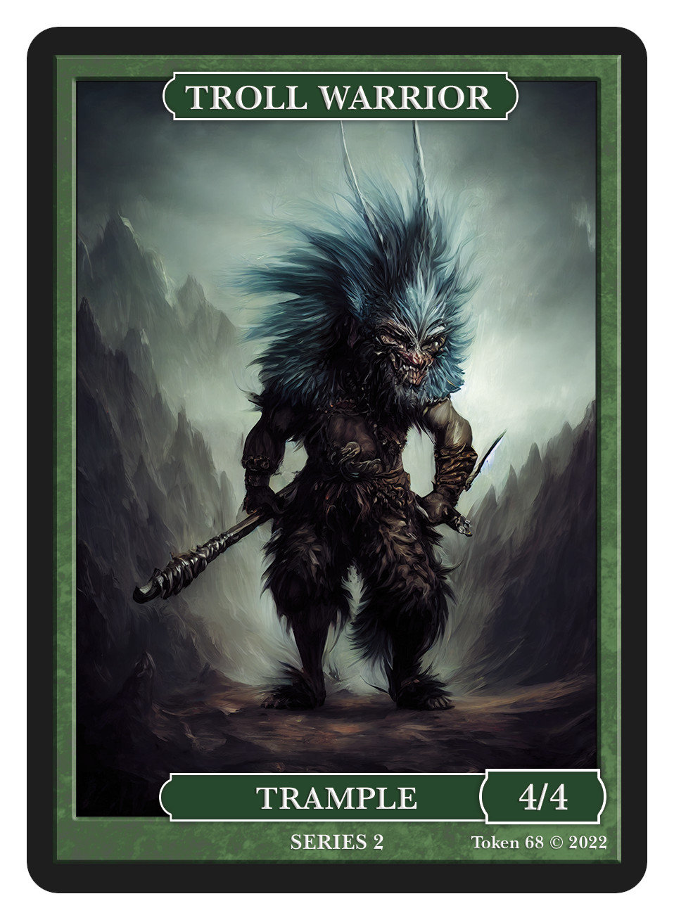 Troll Warrior Token Series 2 of Givememana's Tokens Magic - Etsy