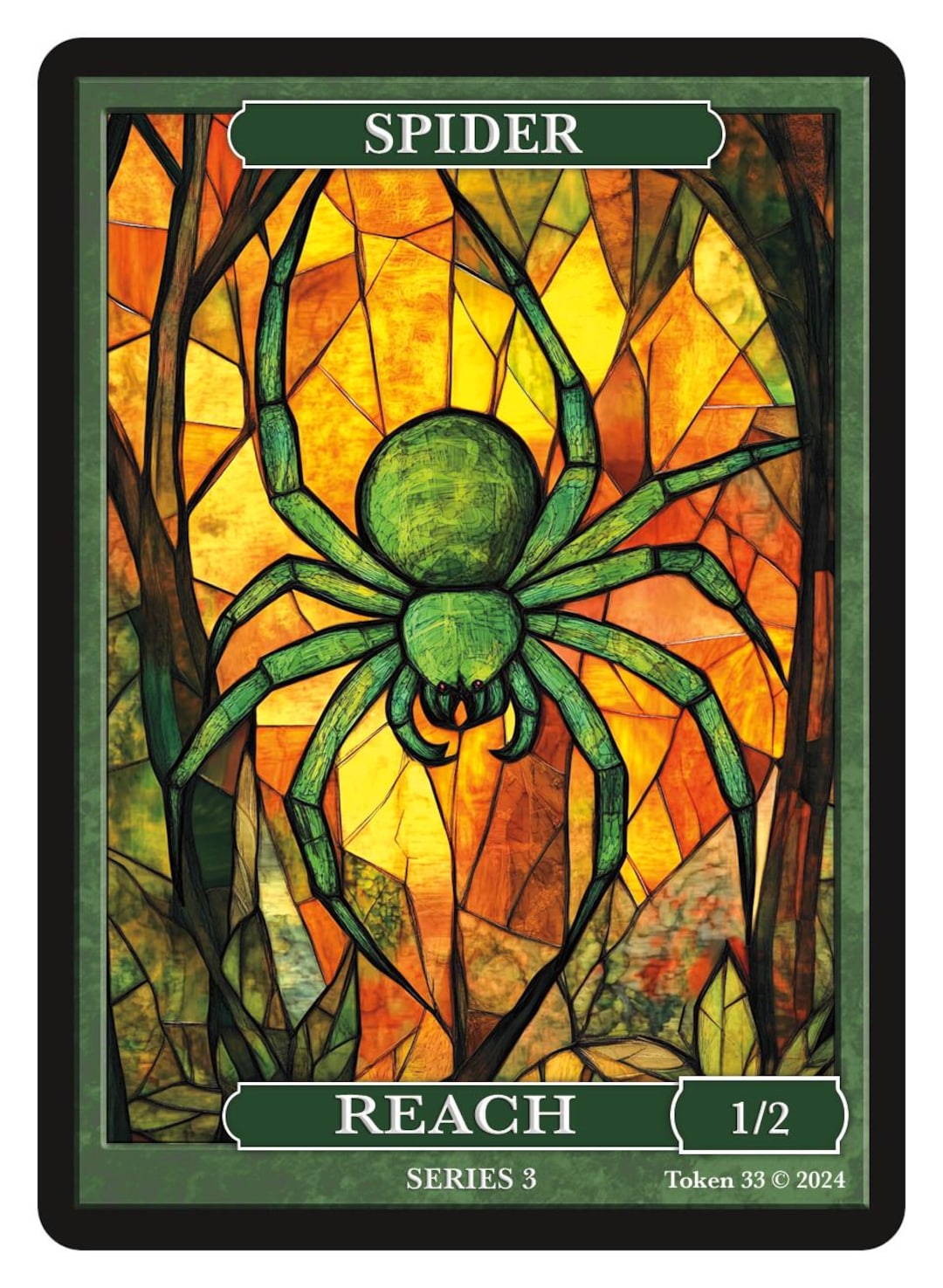 Spider Token STAINED GLASS SERIES 3 Magic the Gathering Givememana's ...