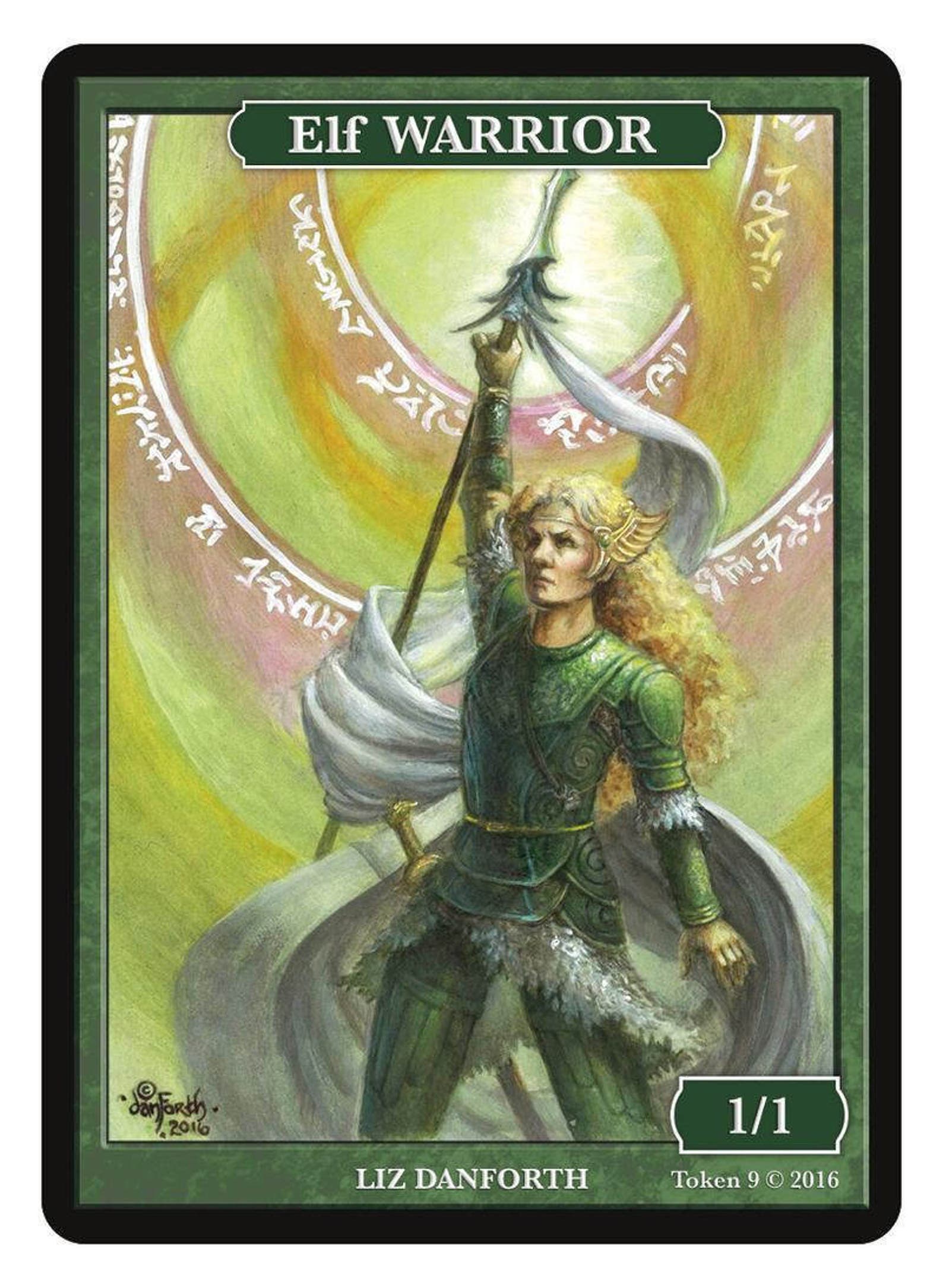 Elf Warrior Token Art by Liz Danforth Magic the Gathering - Etsy