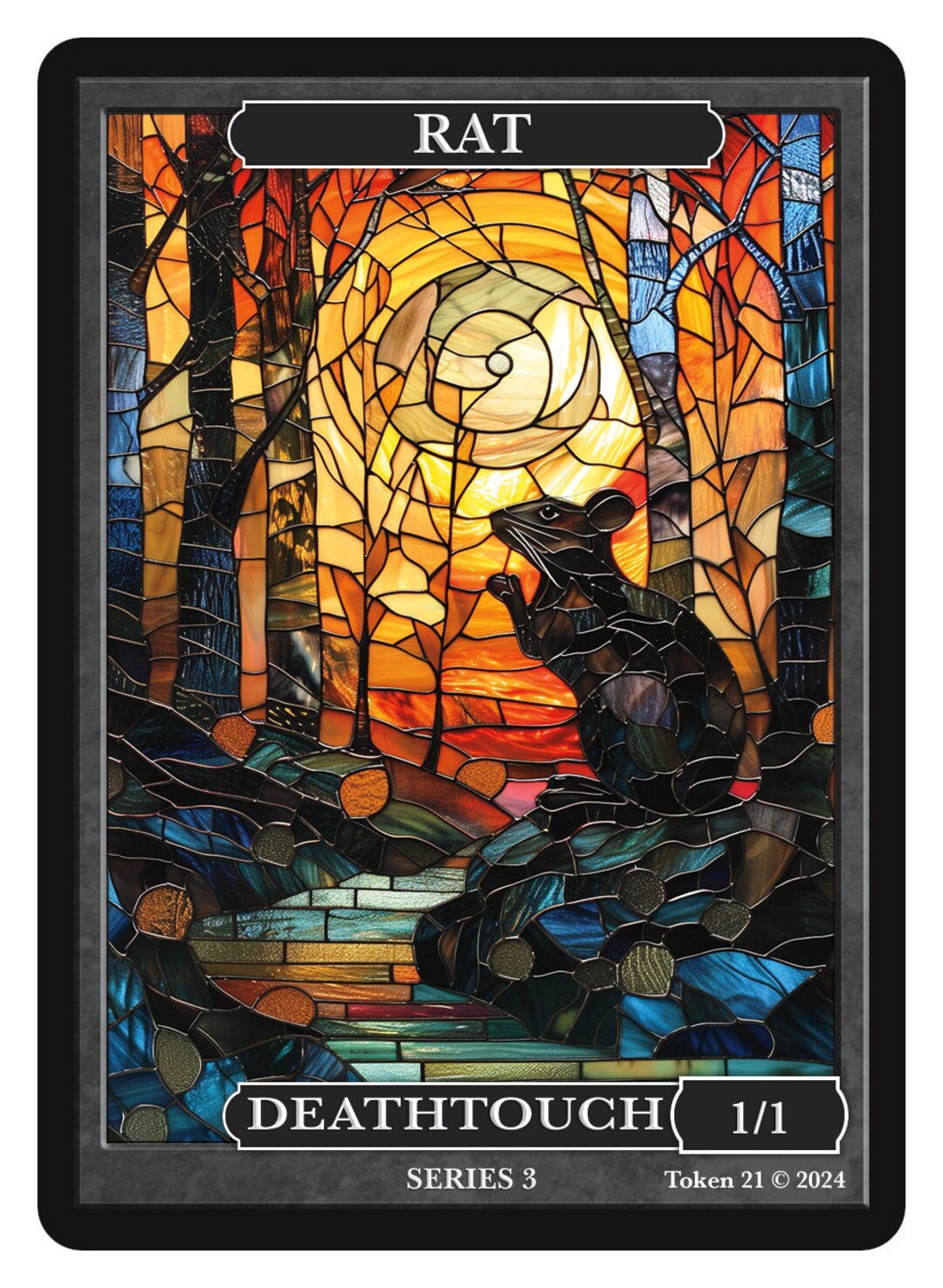 Rat Token STAINED GLASS SERIES 3 Magic the Gathering Givememana's ...