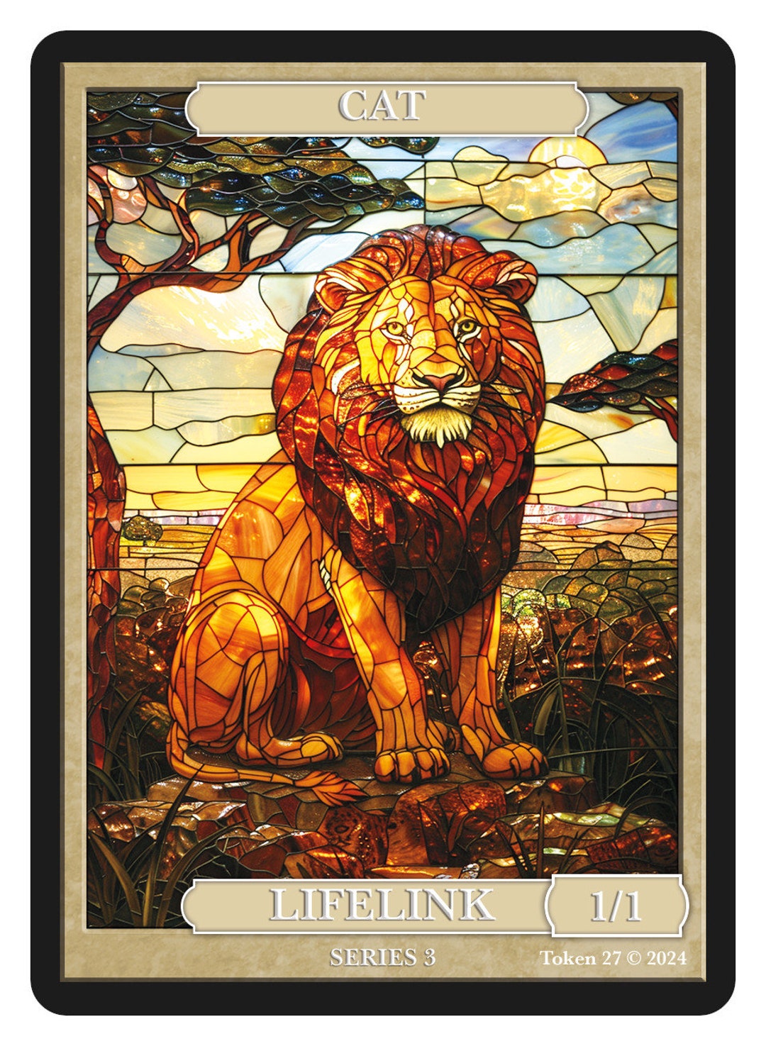 Cat 1/1 Token Stained Glass Series 3 Magic the Gathering Givememana's ...