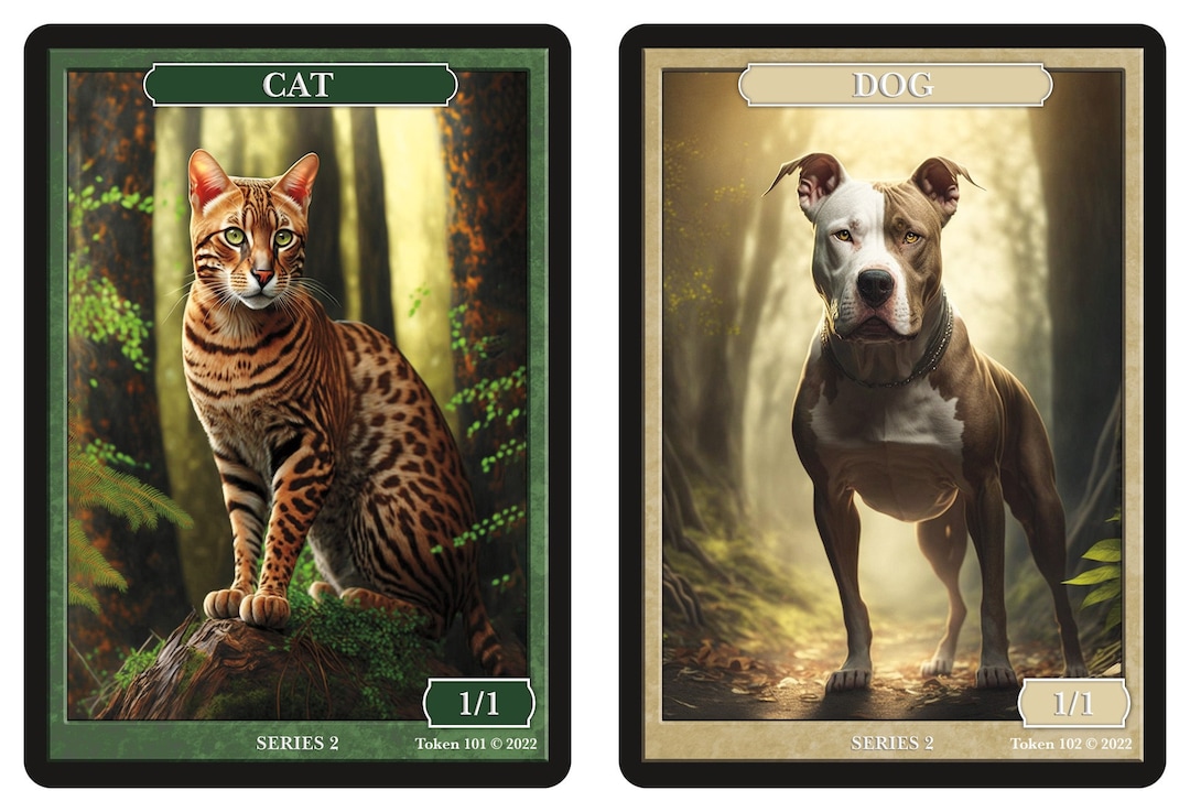 Cat and Dog Tokens Series 2 of Givememana's Tokens Magic the Gathering ...