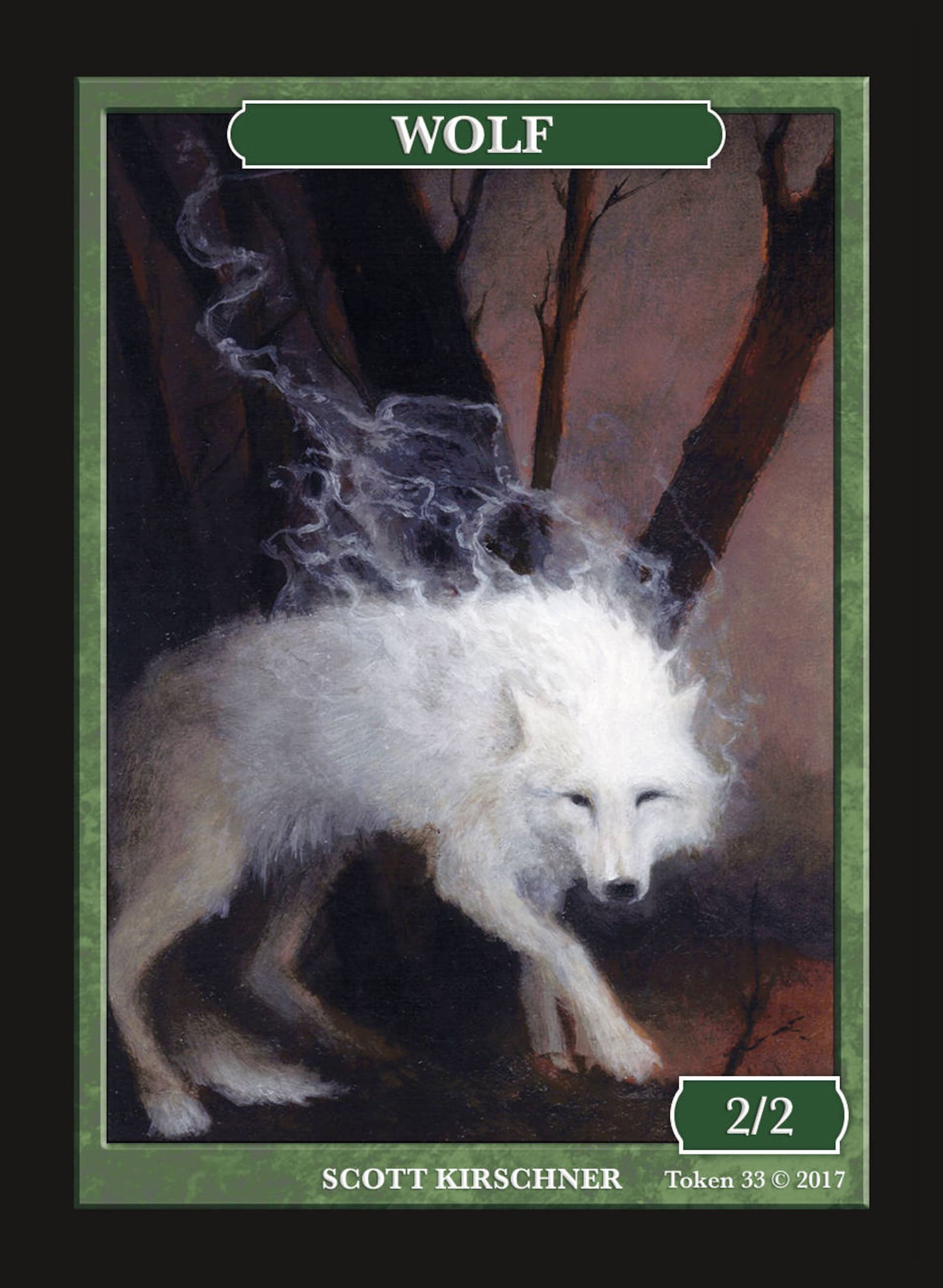 Wolf Token Art by Scott Kirschner Magic the Gathering | Etsy
