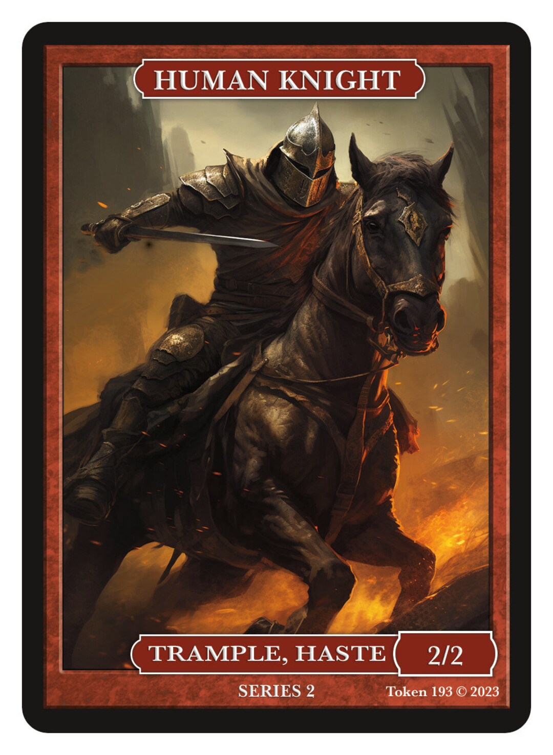 Human Knight Token Series 2 of Givememana's Tokens Magic the Gathering ...