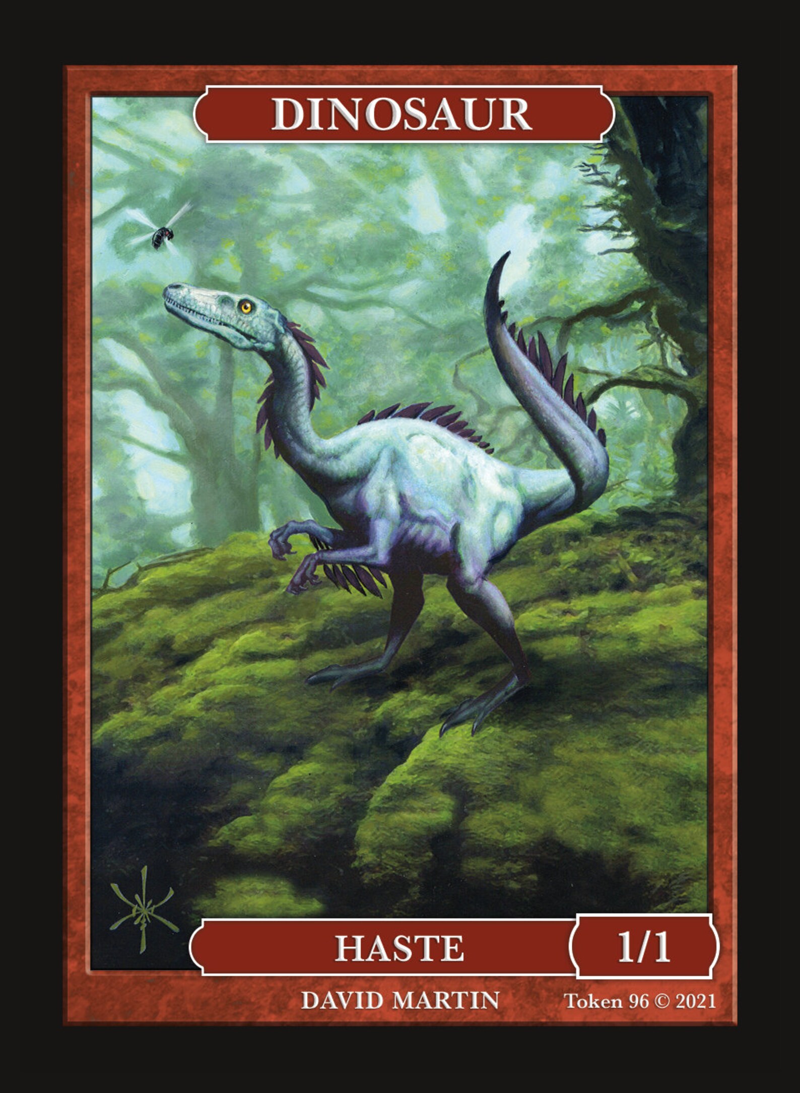 Dinosaur 1/1 Haste Token Art by David Martin Magic the | Etsy
