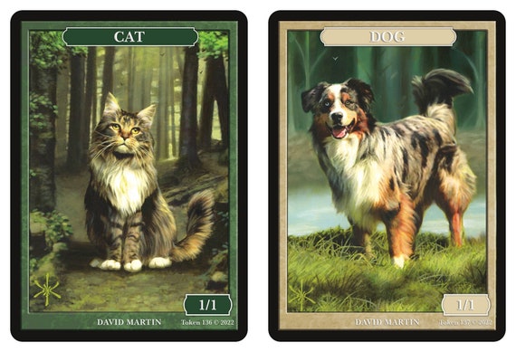 Cat & Dog Token Art by David Martin Magic the Gathering - Etsy