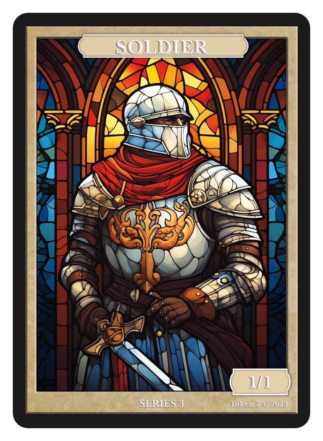 Soldier Token STAINED GLASS SERIES 3 Magic the Gathering Givememana's ...