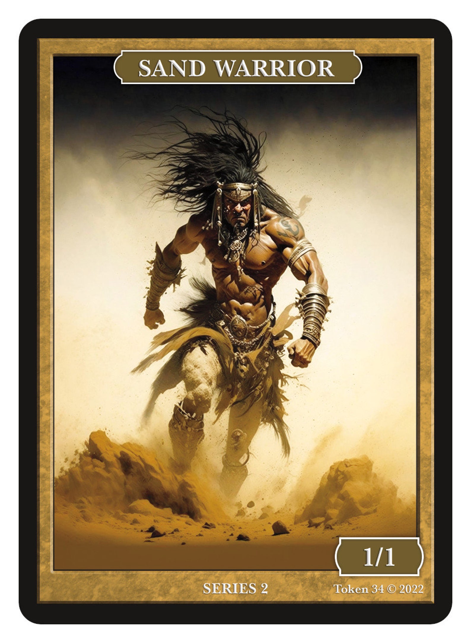 Sand Warrior Token Series 2 of Givememana's Tokens Magic the Gathering ...