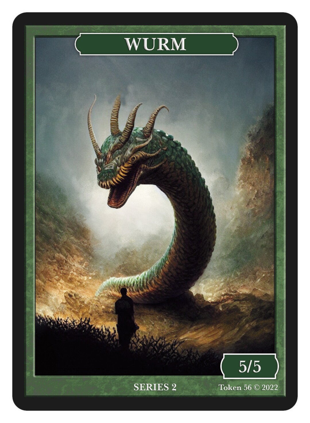 Wurm Token 5/5 Series 2 of Givememana's Tokens Magic the Gathering ...