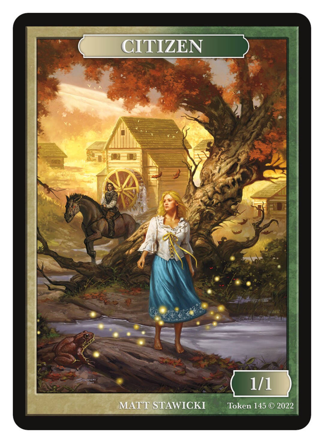 Citizen 1/1 Token Art by Matt Stawicki Magic the Gathering Givememana's Tokens Limited Edition ...