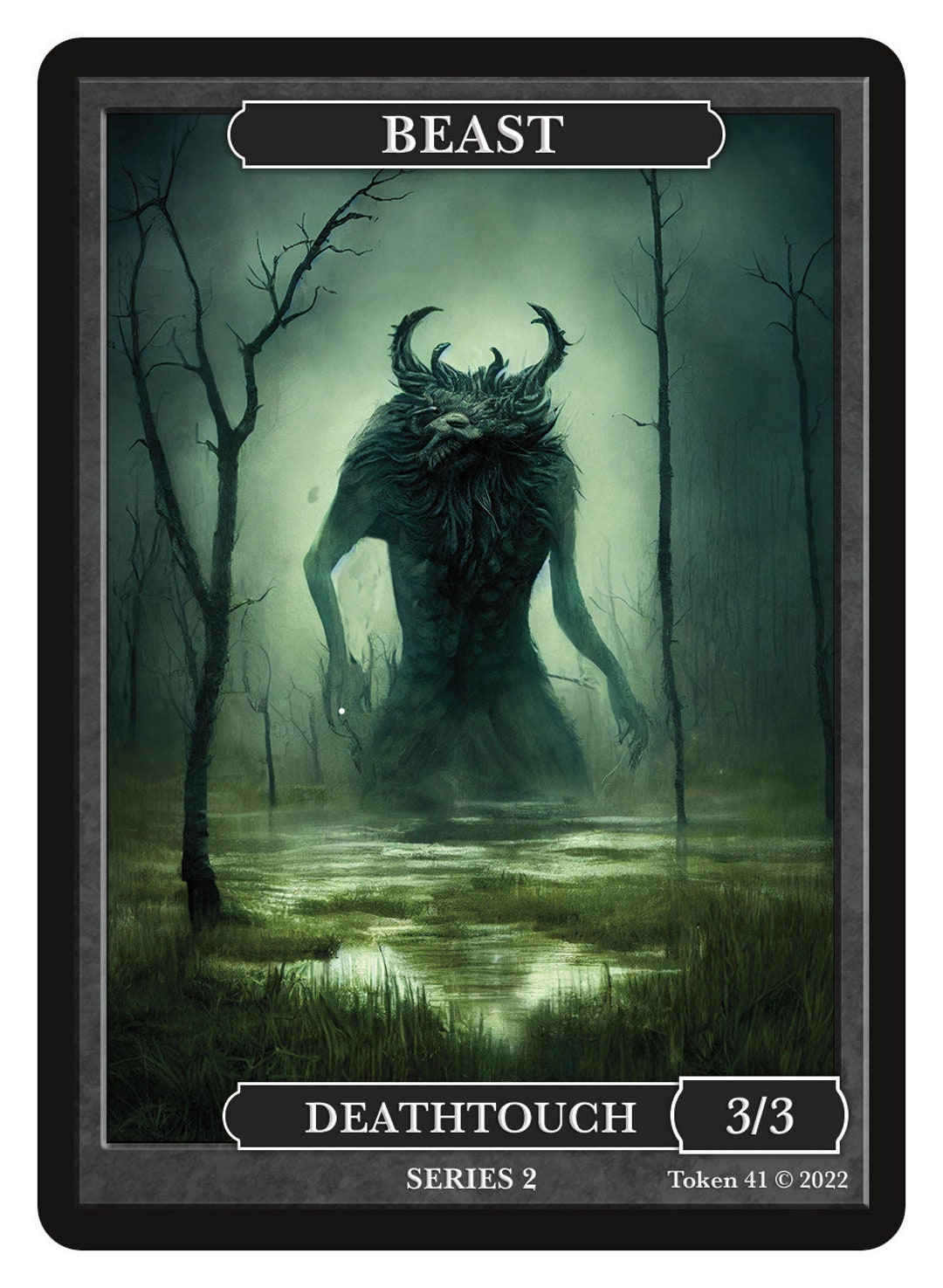 Beast 3/3 Deathtouch Token Series 2 of Givememana's Tokens Magic the ...