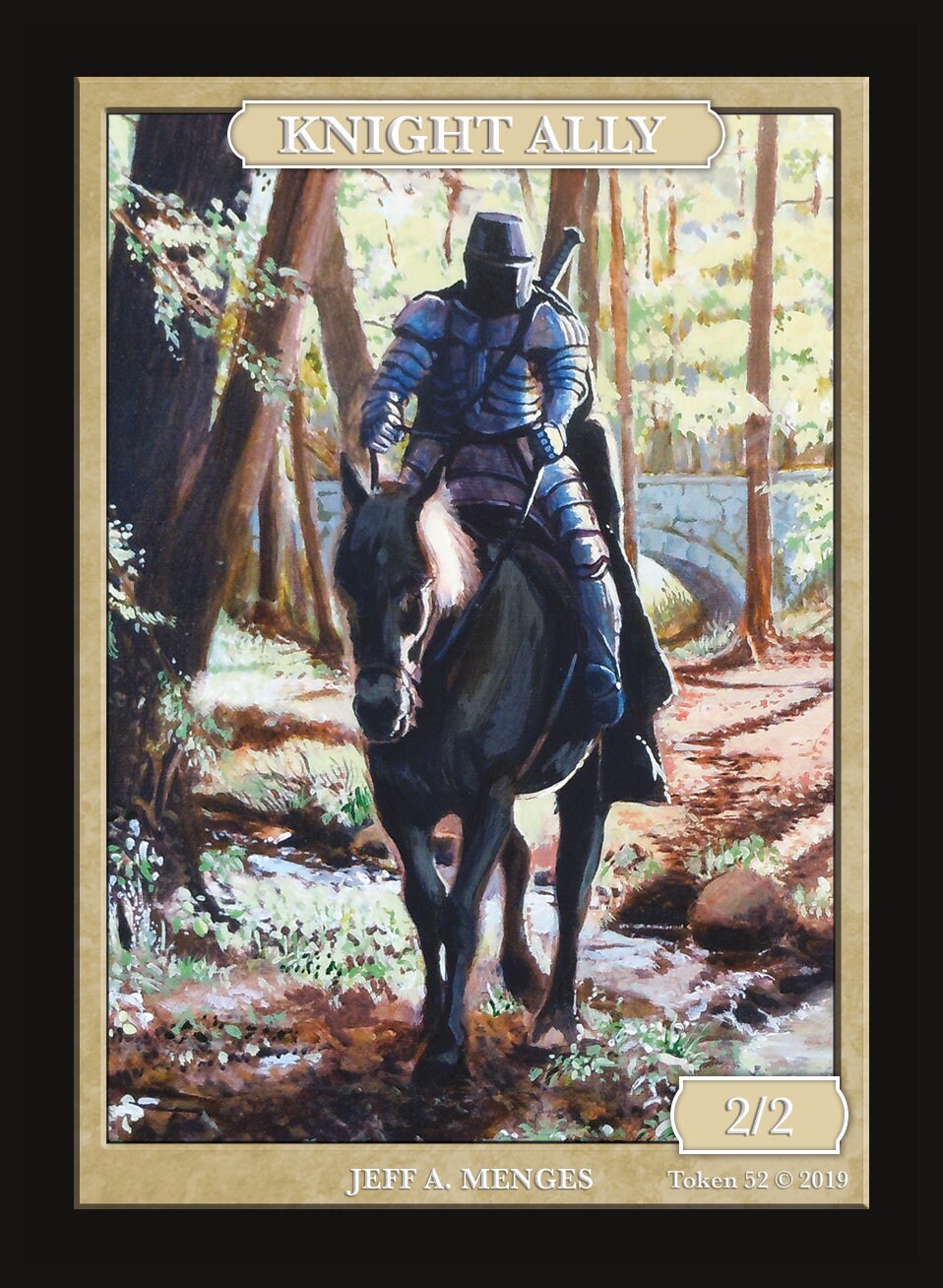 Knight Ally Token Art by Jeff Menges Magic the Gathering | Etsy