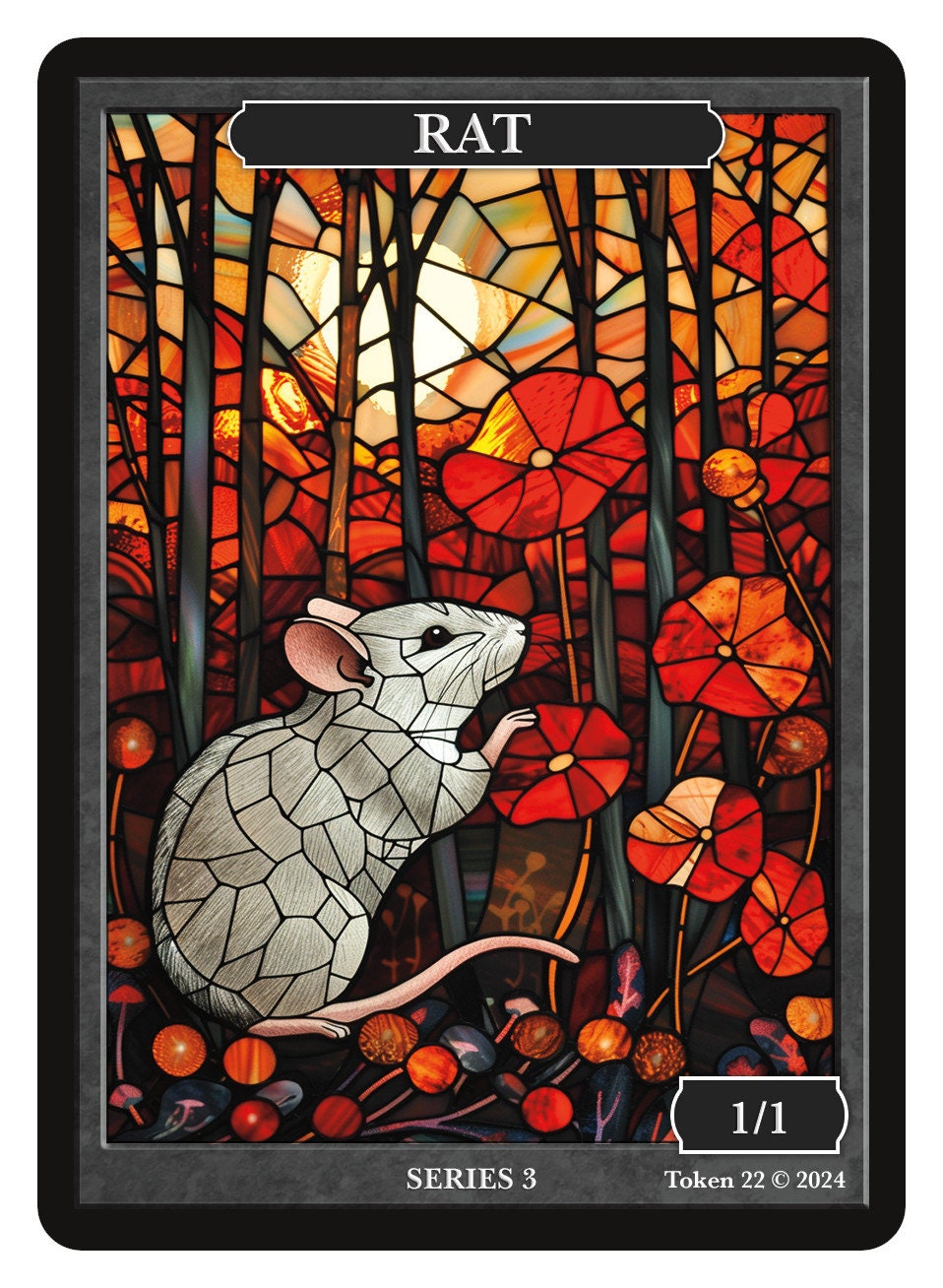 Rat Token STAINED GLASS SERIES 3 Magic the Gathering Givememana's ...