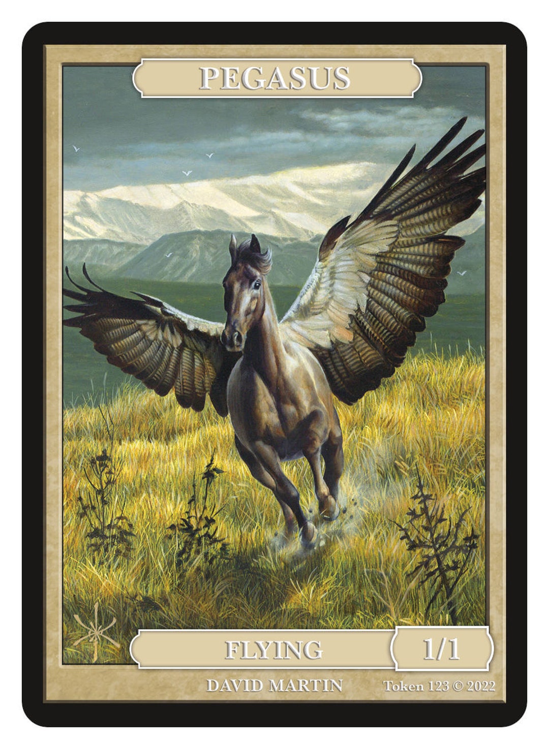 Pegasus 1/1 Flying Token Token Art by David Martin Magic the Gathering ...