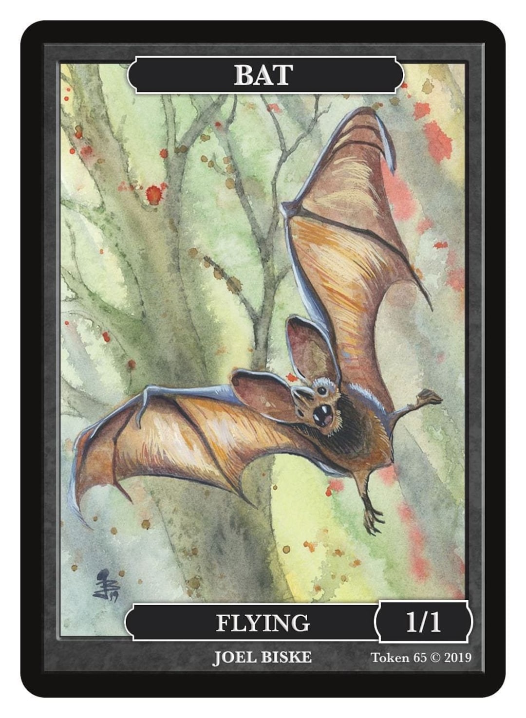 Bat 1/1 Token, Art by Joel Biske Magic the Gathering Givememana's ...