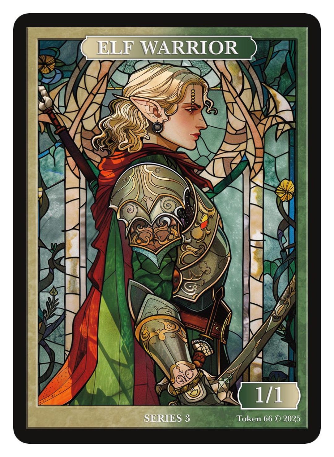 Elf Warrior Token Series 2 of Givememana's Tokens Magic the Gathering ...