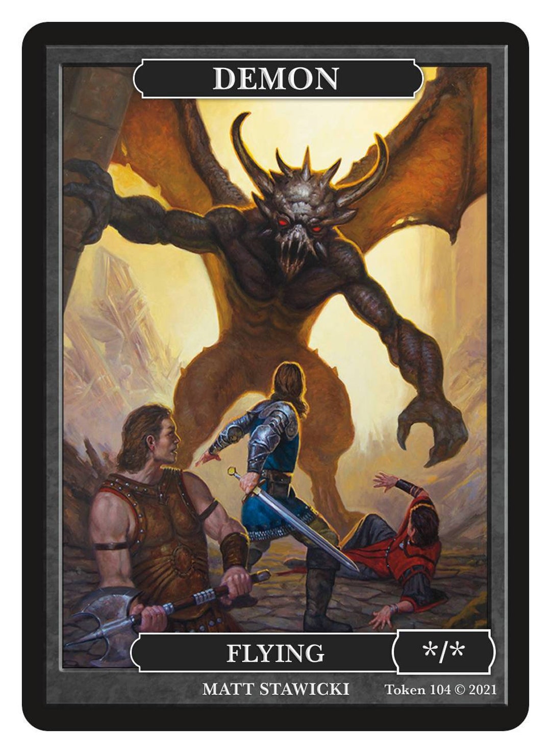 Demon */* Token, Art by Matt Stawicki Magic the Gathering Givememana's ...