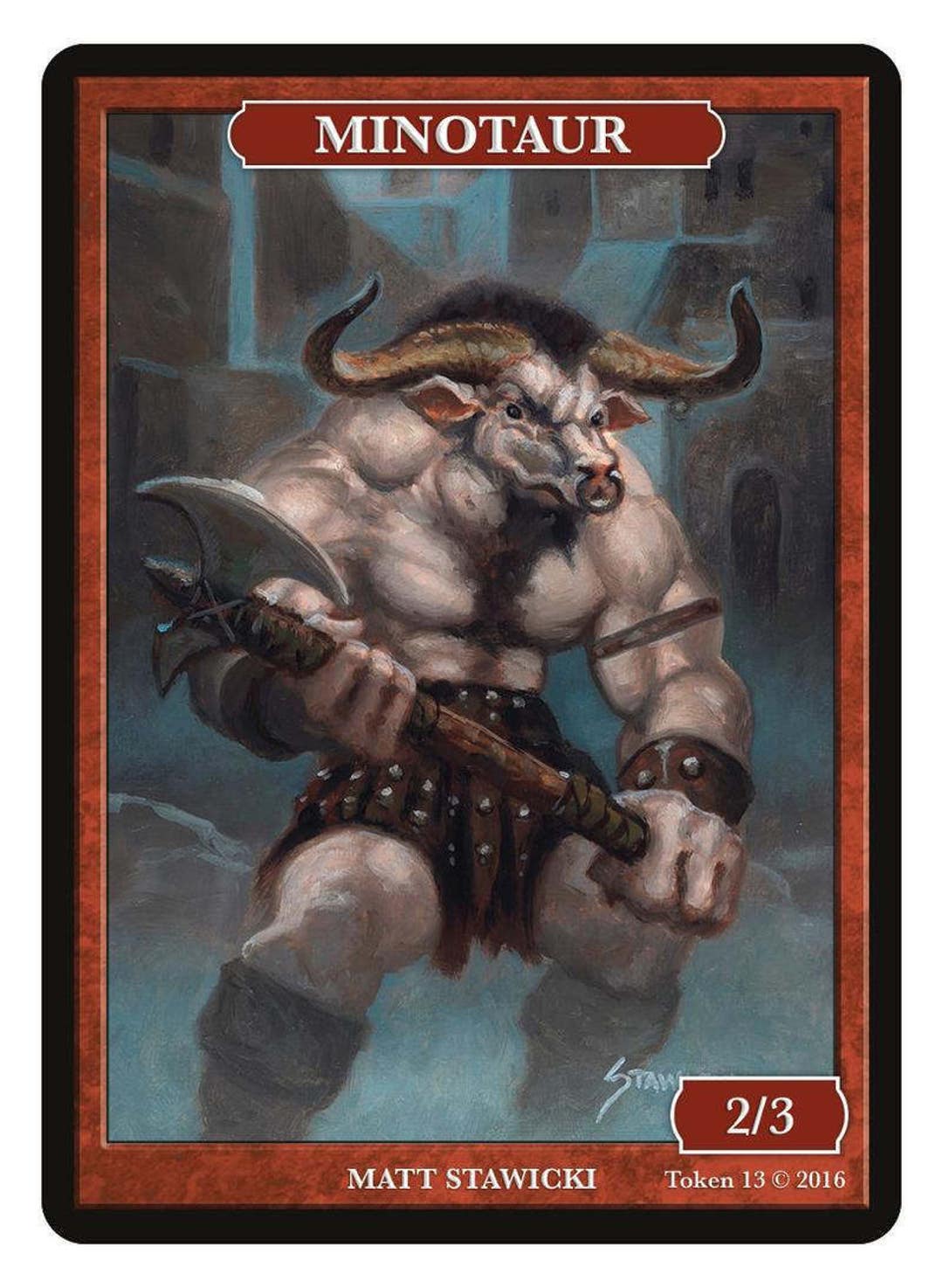 Minotaur Token, Art by Matt Stawicki Magic the Gathering Givememana's ...