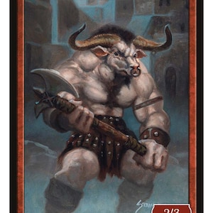 Minotaur Token, Art by Matt Stawicki Magic the Gathering Givememana's ...