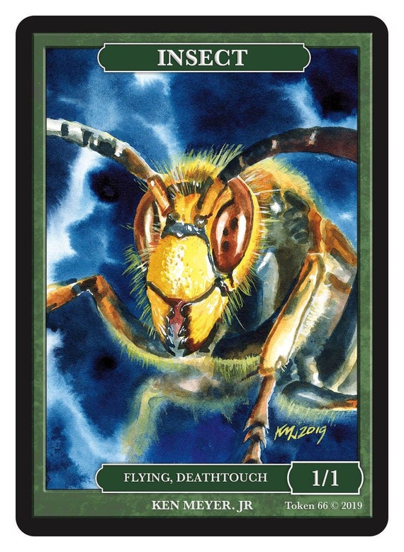 Insect 1/1 Flying Deathtouch Token Art by Ken Meyer JR Magic | Etsy