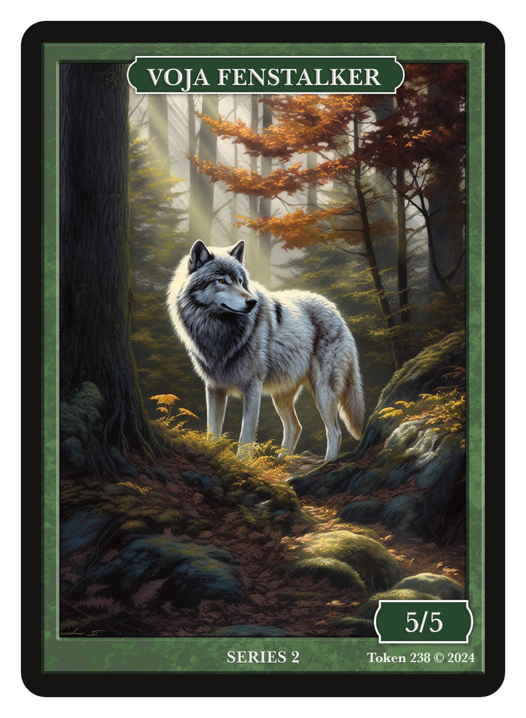 Legendary Wolf Token Voja Series 2 of Givememana's Tokens Magic the ...