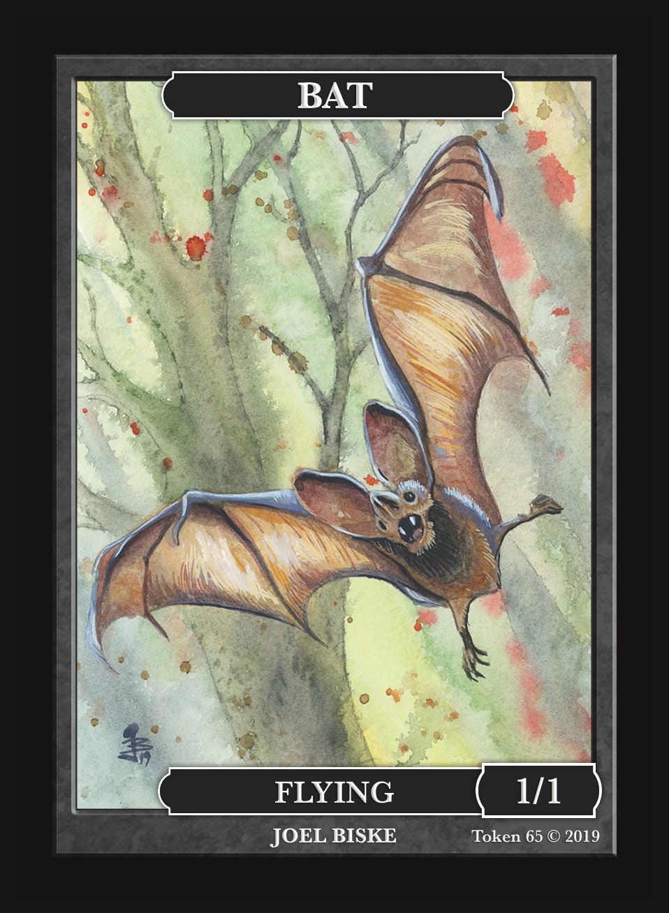 Bat 1/1 Token Art by Joel Biske Magic the Gathering | Etsy