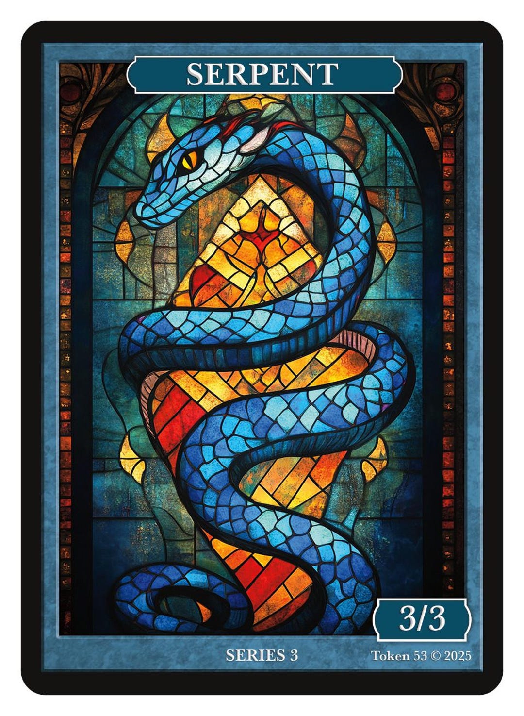 Serpent Token STAINED GLASS SERIES 3 Magic the Gathering Givememana's ...