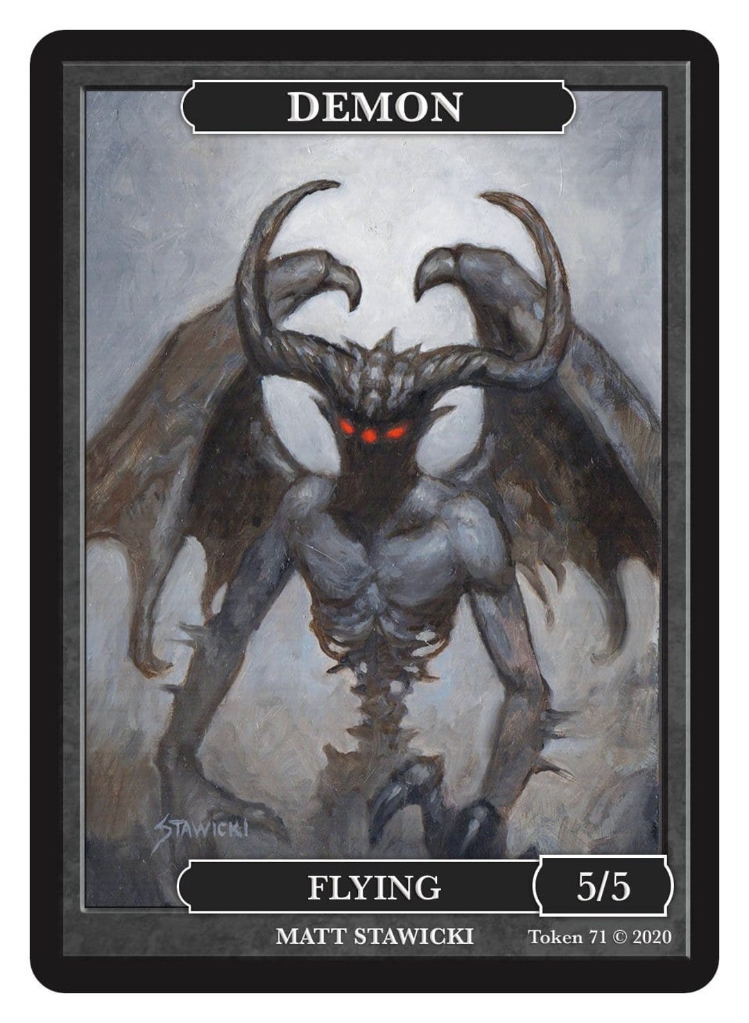 Demon 5/5 Flying Token, Art by Matt Stawicki Magic the Gathering ...