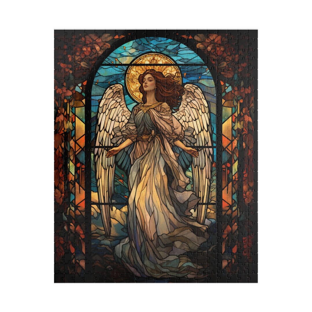 Angel Token Stained Glass Jigsaw Puzzle - Etsy