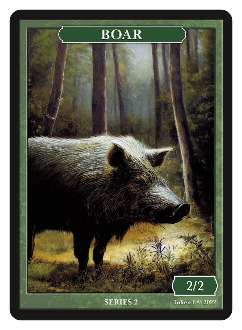 Boar 2/2 Token Series 2 of Givememana's Tokens Magic the - Etsy