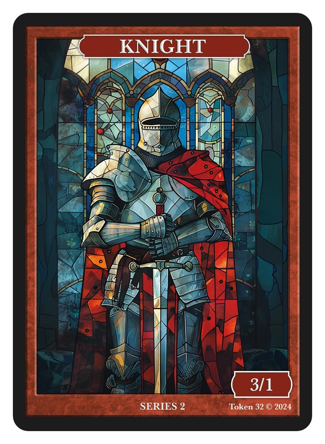 Knight Token Stained Glass Series 3 Givememana's Tokens Magic the ...