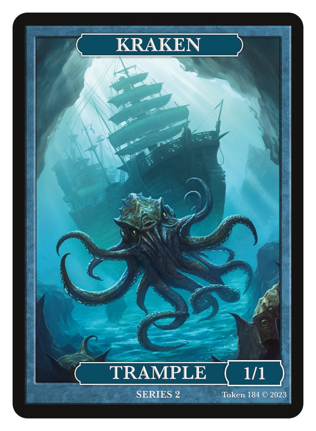 Kraken 1/1 Token Series 2 of Givememana's Tokens Magic the Gathering ...