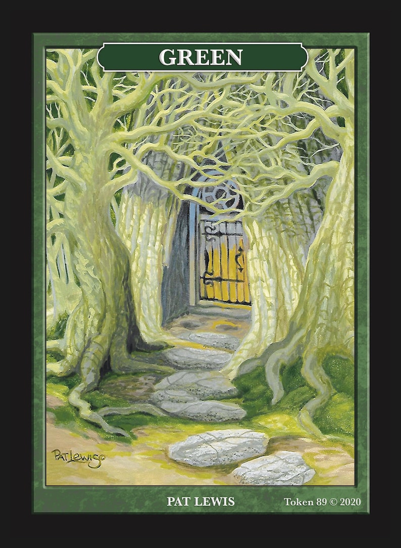 Green Mana Token Art by Pat Lewis Magic the Gathering | Etsy