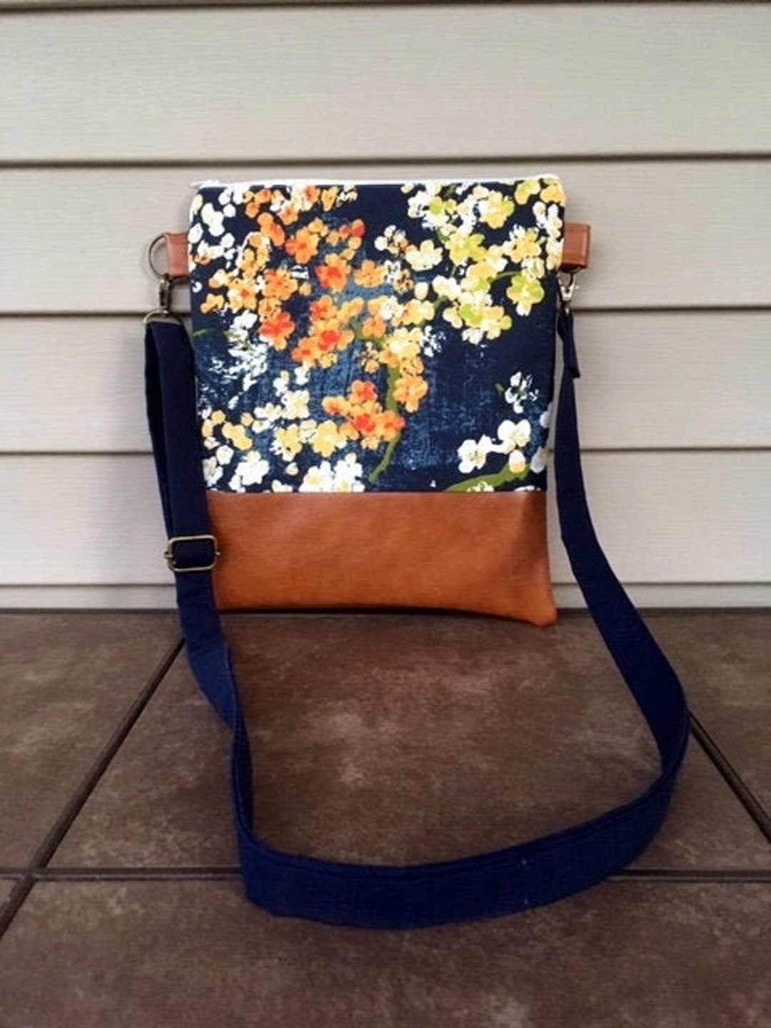 Floral Cross Body Bag, Vegan Purse, Handbag, Cross Body Purse, Gift for ...