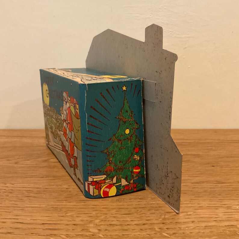 Vintage 1940s Christmas Candy Boxes: Village & Santa Design, Set of 4 ...