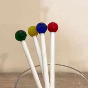 Set of 12 Unique Glass Cocktail Sticks in 3 Styles Glass Cocktail ...