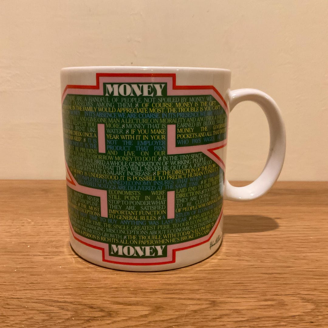 Vintage Kenneth Grooms Money Mug, Made in Japan, 1981 - Etsy