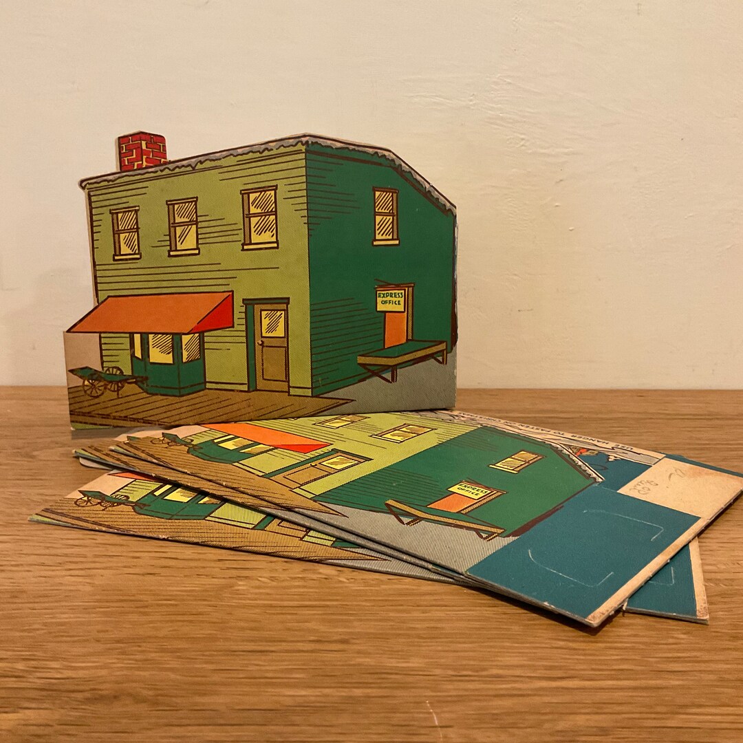 Vintage 1940s Christmas Candy Boxes: Village & Santa Design, Set of 4 ...