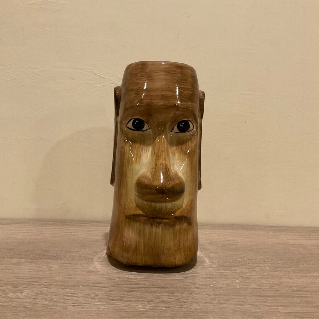 Vintage Leilani Luau Moai Mug Otagiri Ceramic Tiki Cocktail Glass Tiki ...