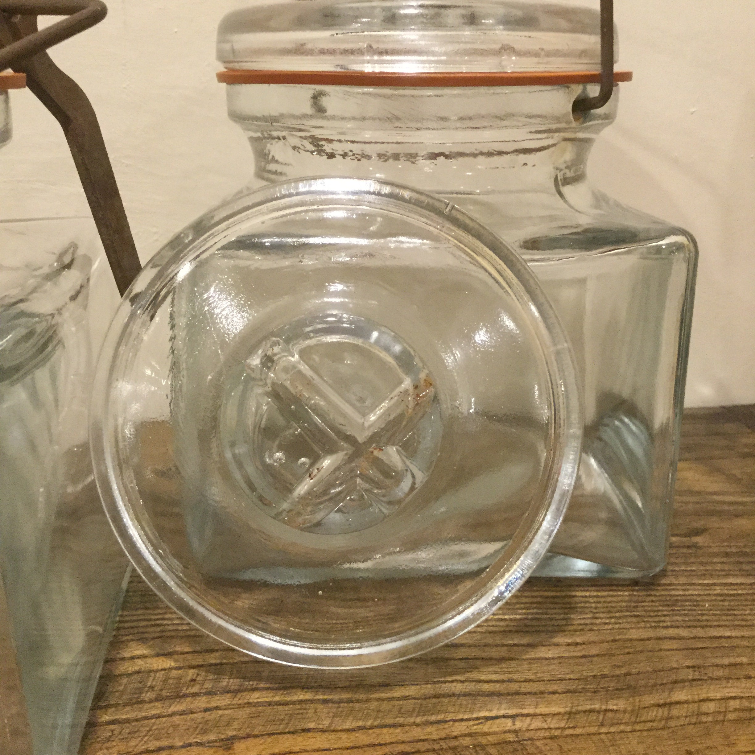 Vintage Rustic Square Canning Jars with Unique Metal Latches | Etsy