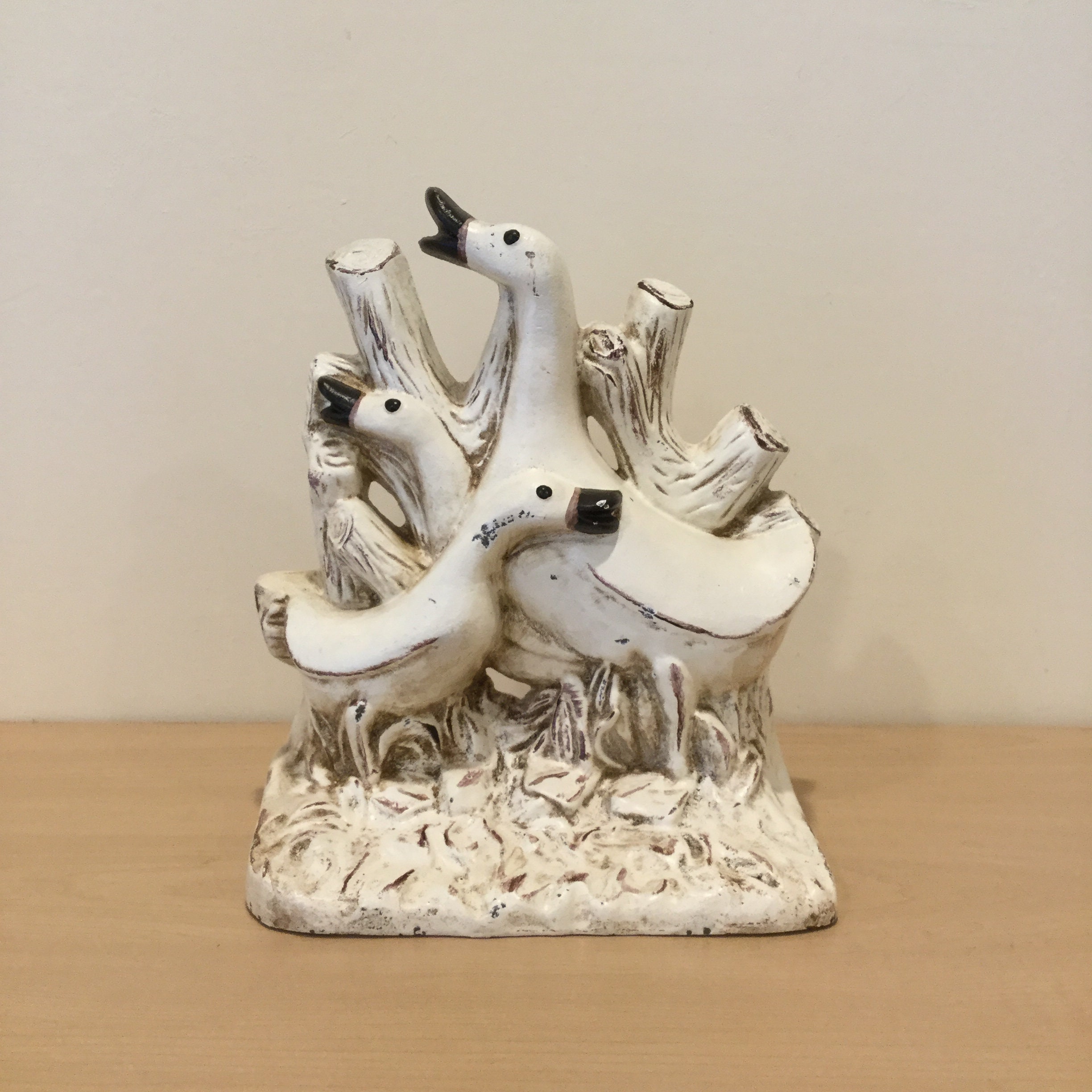 Vintage Cast Iron Goose Doorstop in off White Set of Geese - Etsy