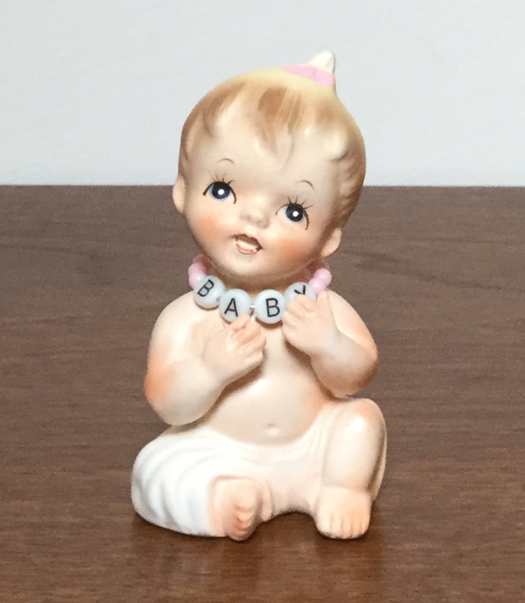 Vintage Ceramic Baby Girl Figurine by Napco Baby Shower Cake Topper ...