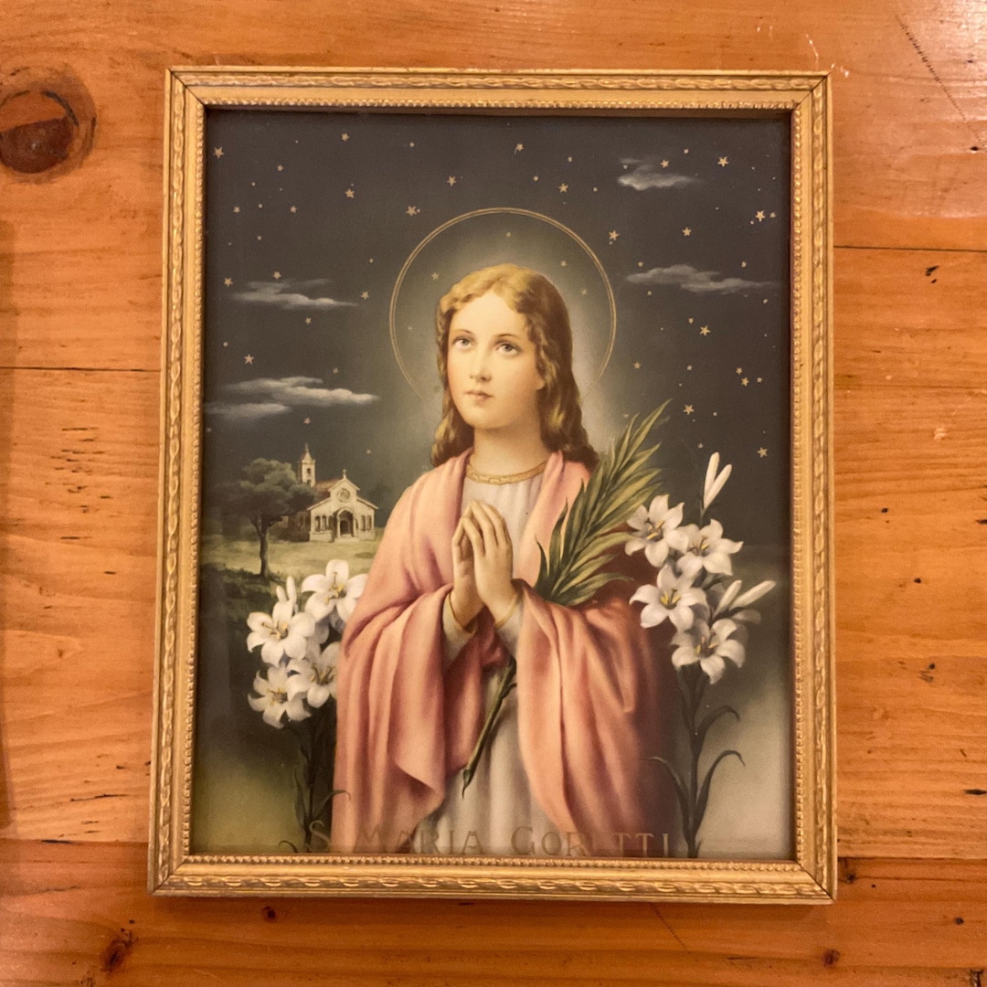 Vintage Framed Saint Maria Goretti Print: Catholic Religious Artwork - Etsy
