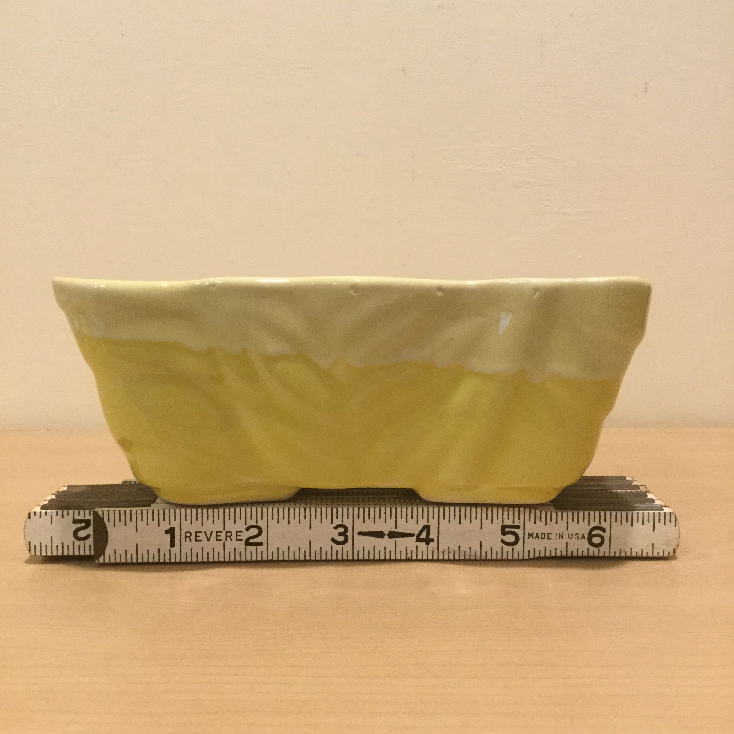 Vintage Lemon Yellow Planter Footed Rectangular Mid Century | Etsy