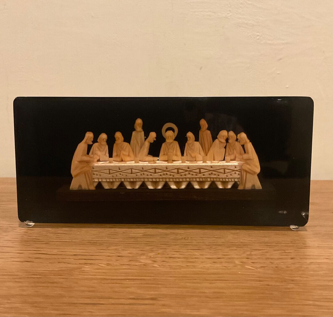 Clearfloat Last Super Lucite Encased Miniature Wood Carving Paperweight ...