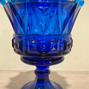 Vintage 1960s Fostoria Crown Collection Cobalt Blue Chalice Covered ...