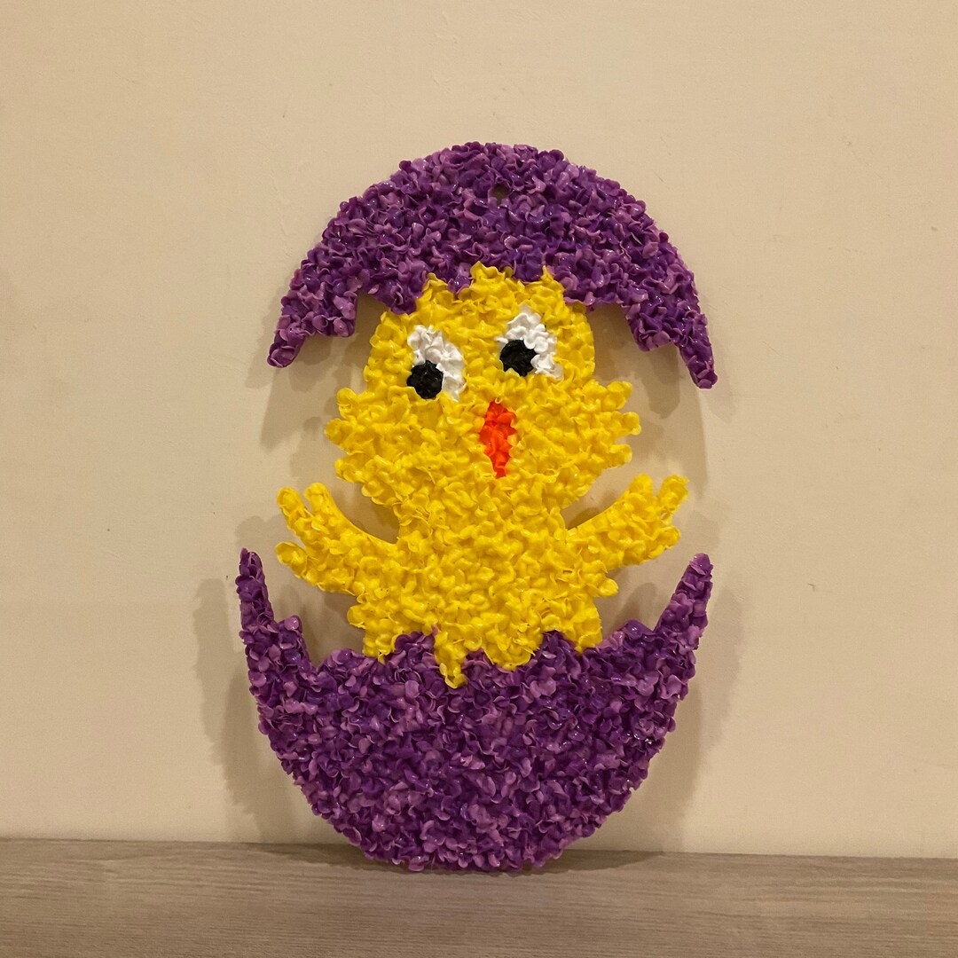 Vintage Easter Chick Popcorn Decoration Hatching Chick and Egg Easter ...