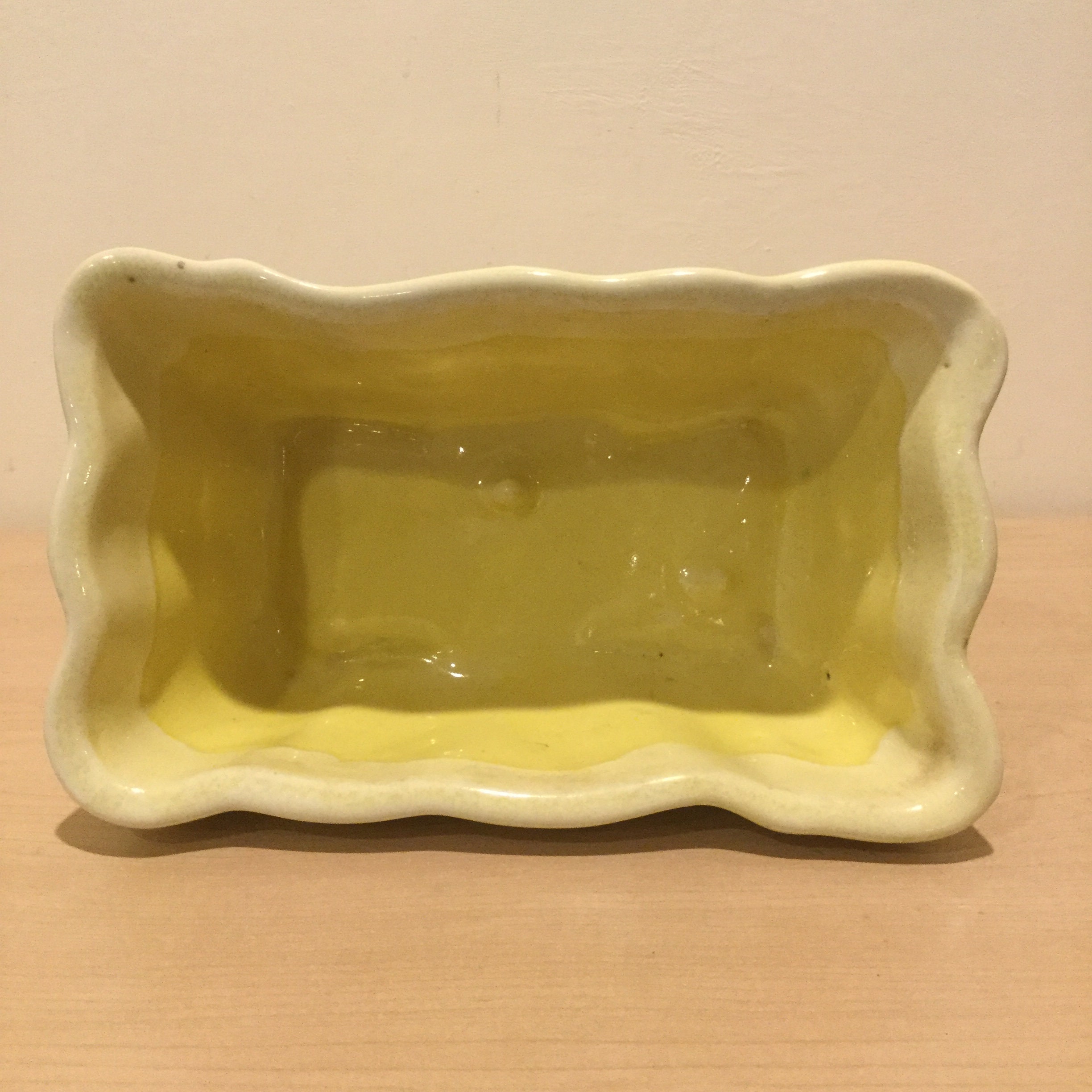 Vintage Lemon Yellow Planter Footed Rectangular Mid Century | Etsy